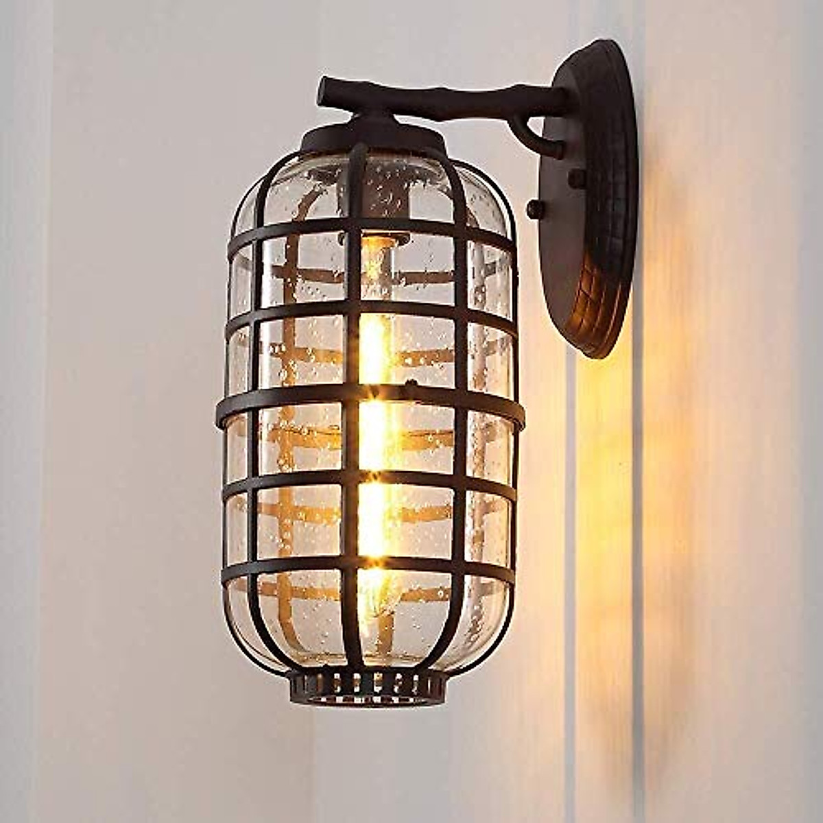 JIAHE115 Waterproof Outdoor Balcony Villa Exterior Wall Home Door Wall Light Garden Light Outdoor Wall Lamp Glass Sun Room Terrace Sconce Lantern