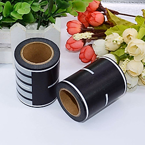Black Track Tape,Toy Car Tape Track for Kids,Race Cars Decorations for Kids Birthday Party, 2.4" x 33' Each Roll