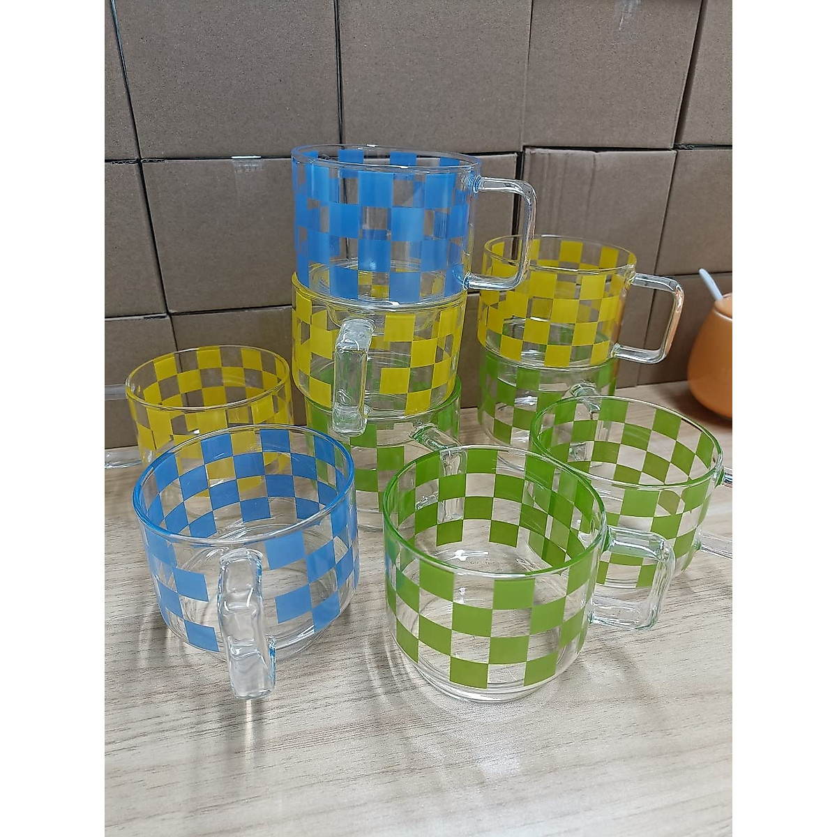 RYUHYF Mug Cup, Glass Cup,Coffee Tea Cup,Milk Cup,Juice cup,Lovers Cups,Set 1 Pieces, Microwave and Dishwasher Safe(Light Green)