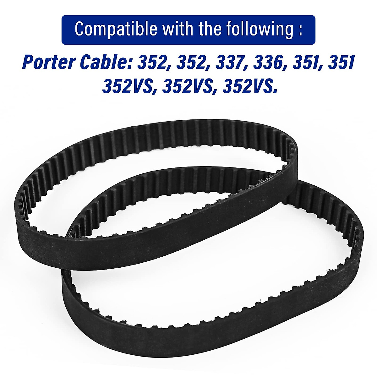 Sander Toothed Drive Belt Compatible With 848530 Porter Cable Fits 351/352 336/337 Variable speed Belt Sanders - 2Pack