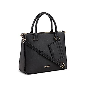 NINE WEST LUCIANNE Jet Set Satchel, Black