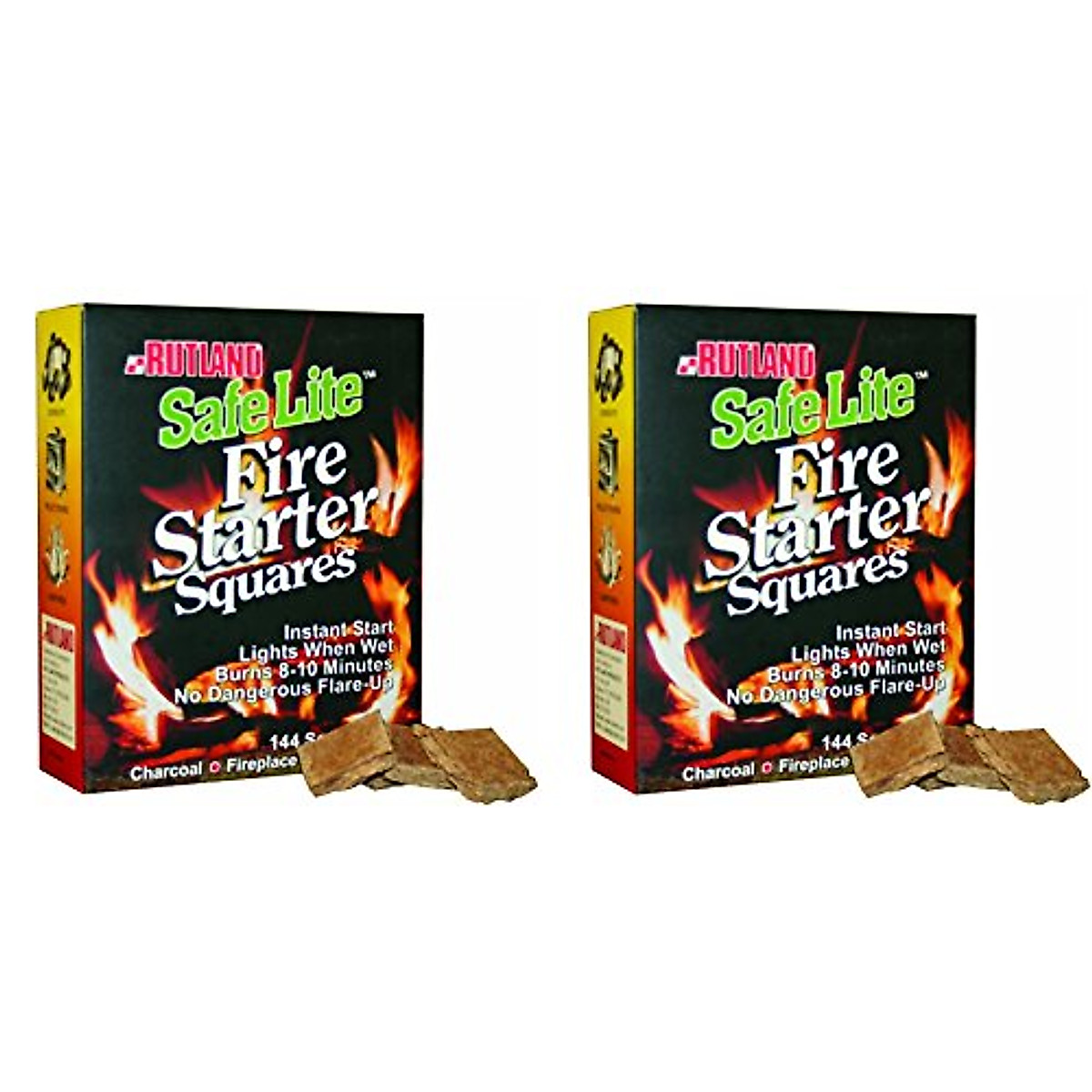 Rutland Safe Lite Fire Starter Squares, 144-Square - 2 Pack