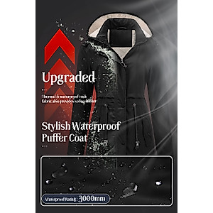 Chrisuno Women's Lightweight Thicken Puffer Coats Warm Parka Padded Winter Hooded Insulated Jacket Overcoat Black XL