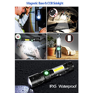 Black Light UV Flashlight Rechargeable, 3in1 Super Bright Tactical Flashlights LED UV Black Light &Redlight, 2000Lumen 7Modes, Zoomable, Waterproof Pocket Flashlight for Pet Stains Detection,Camping