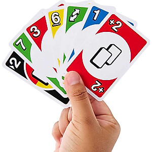 Mattel Games DOS Card Game Second Edition, Family Travel Game with Updated Rules for Kids & Adults in Storage Tin