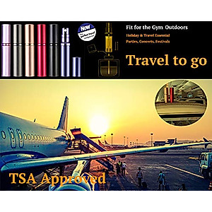 D-LOTUS Refillable Perfume Atomizer 5ml Perfume Bottle, Mini Travel Atomizer Empty Portable Perfume Spray Bottle (Black and Silver)