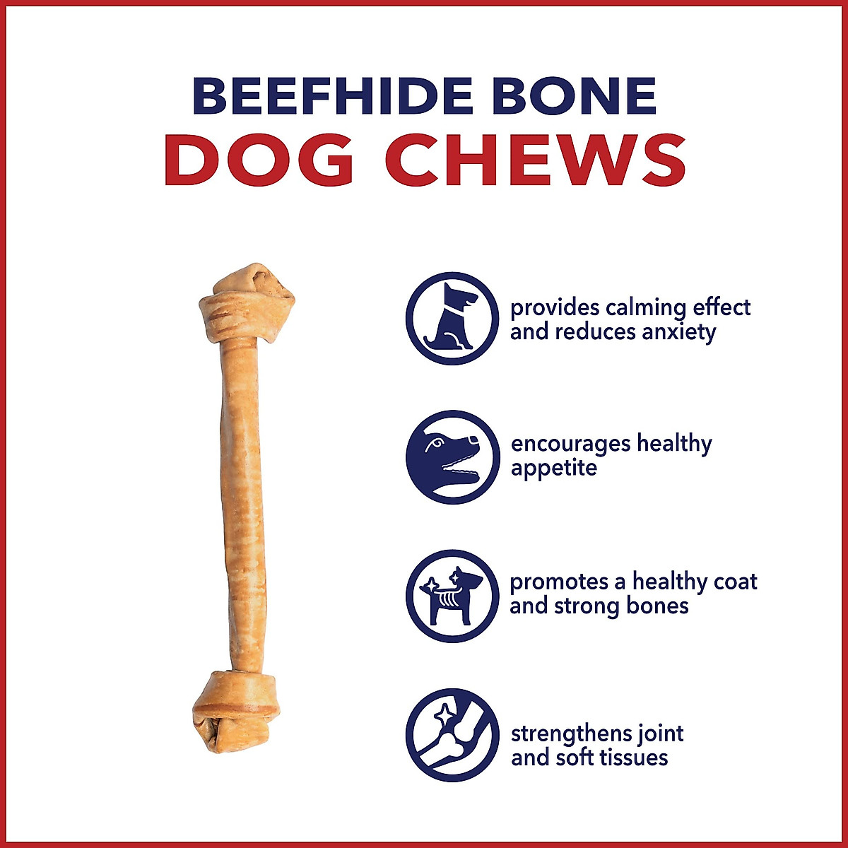 Pet Factory American Beefhide 21" Knotted Bone Dog Chew Treat - Chicken Flavor, 1 Count/1 Pack