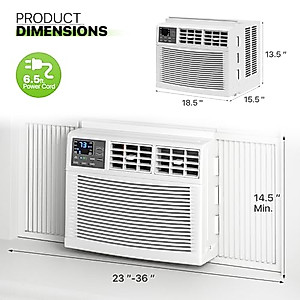 Magshion 8000 BTU Window Air Conditioner with Remote & App Control, 6 Modes – Cool, Dry, Auto-Restart, Fan, Sleep, Cools Rooms up to 350 Sq. Ft., Quiet AC Unit with Easy Install Kit