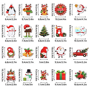 20 Pieces Christmas Magnets Set Christmas Refrigerator Magnets Santa Snowman Holiday Magnets Decorative Magnetic Fridge Decoration Xmas Magnets Fridge Magnetic Decor Car Sticker for Dishwasher Door
