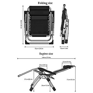 HEY FOLY Zero Gravity Chairs, Lawn Chairs Recliner Folding Portable Chaise Lounge for Indoor and Outdoor, with Detachable Cushion, Headrest, Cup Holder, Support 440 Lbs…