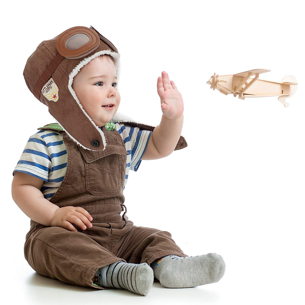 SATINIOR Hat for Kids Brown Fleece Cap with Earmuffs Warm Winter Cap for Kids