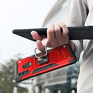 IDYStar Galaxy A20 Case with Screen Protector, Galaxy A30 Case, Shockproof Drop Test Cover with Car Mount Kickstand Lightweight Protective Cover for Samsung Galaxy A20/A30, Red