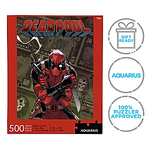 AQUARIUS Marvel Puzzle Deadpool (500 Piece Jigsaw Puzzle) - Officially Licensed Marvel Merchandise & Collectibles - Glare Free - Precision Fit - Virtually No Puzzle Dust - 14 x 19 Inches