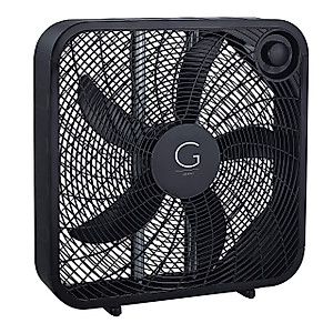 Genesis 20" Box Fan, 3 Settings, Black (G20BOX-BLK)