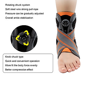 Jonlaki Ankle Brace, Pressure Foot Support Wrap,Breathable Ankle Stabilizer for Sprained Ankle fractures Soft Tissue Severe Injury Recovery (L)