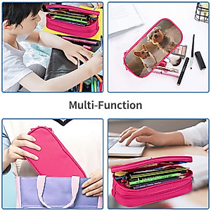 buxvhre Custom Pencil Case Personalized Add Photo Text Logo Pen Bag Large Capacity Zipper Pencil Box for Office Travel Graduation Gifts (Pink)