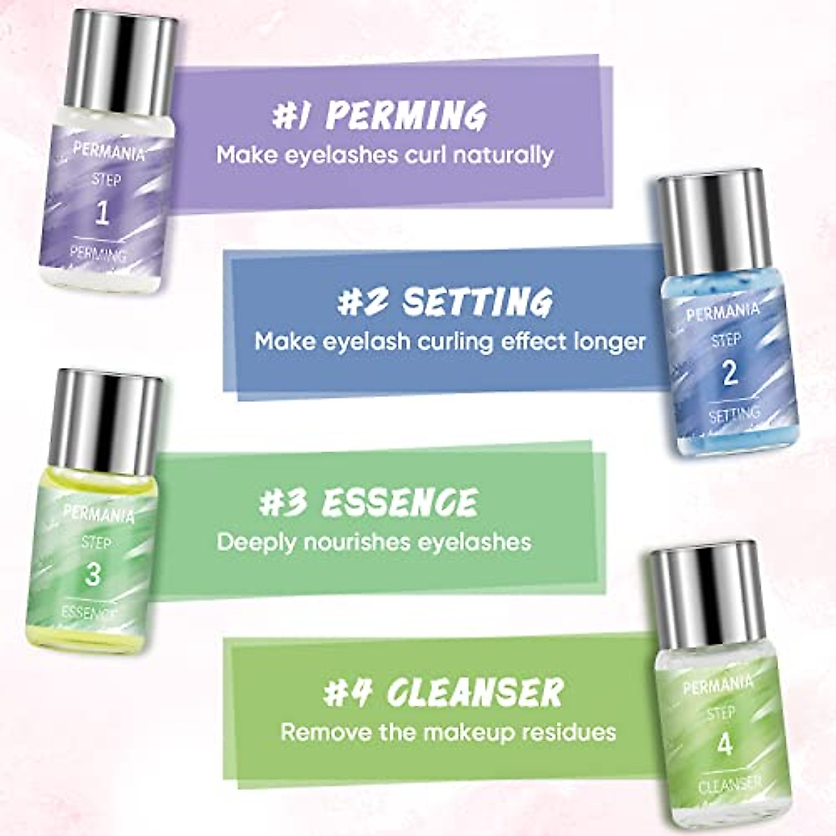 PERMANIA Lash Lift Kit, Brows Lamination Kit, Eyelash Perm Salon Quality, Keep Lashes Curling and Instant Fuller Eyebrows for 8 Weeks