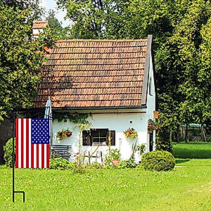 Garden Flag Stand Flagpole,Sturdy Wrought Iron Garden Flag Holder Include Yard Flag Pole Clip for Season Garden Flags (Without Flag) (2 Pack)