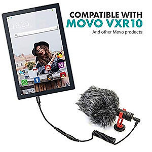 Movo UCMA-1 Female 3.5mm TRS Microphone Adapter Cable to USB Type-C Connector Dongle - Compatible with Samsung Galaxy, Pixel, Moto, HTC, iPad Pro Smartphones and Tablets - USB C to 3.5mm Audio Adapter