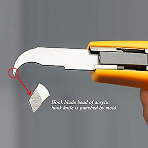 Multi-Use Acrylic Hook Knife Plastic PVC Cutter Craft Knife Cutting Plexiglass + 2 Blades