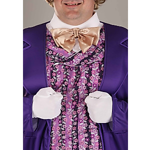 Plus Size Willy Wonka Costume for Men, Purple Jacket Chocolate Factory Uniform for Movie Cosplay & Halloween 4X