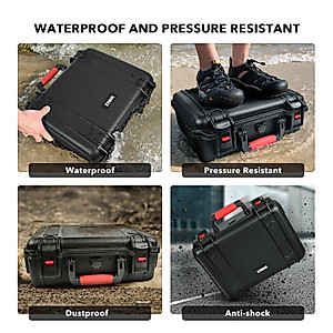 SYMIK P300-MM Waterproof Hard Carrying Case for DJI Mini 2, Mini SE, Mavic Mini 1 Drone/Fly More Combo and Accessories; Professional Grade Case Made of PP Plastic Alloy for Complete Protection