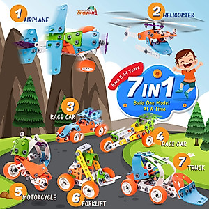 STEM Building Toy for 7-12 Years Old Boys 7-in-1 Models Kids Love to Build and Play 171Pcs Construction Set with Engineering Activity Kit Educational Toys for kids 5-7 Best Birhday Gift Toy for Kid