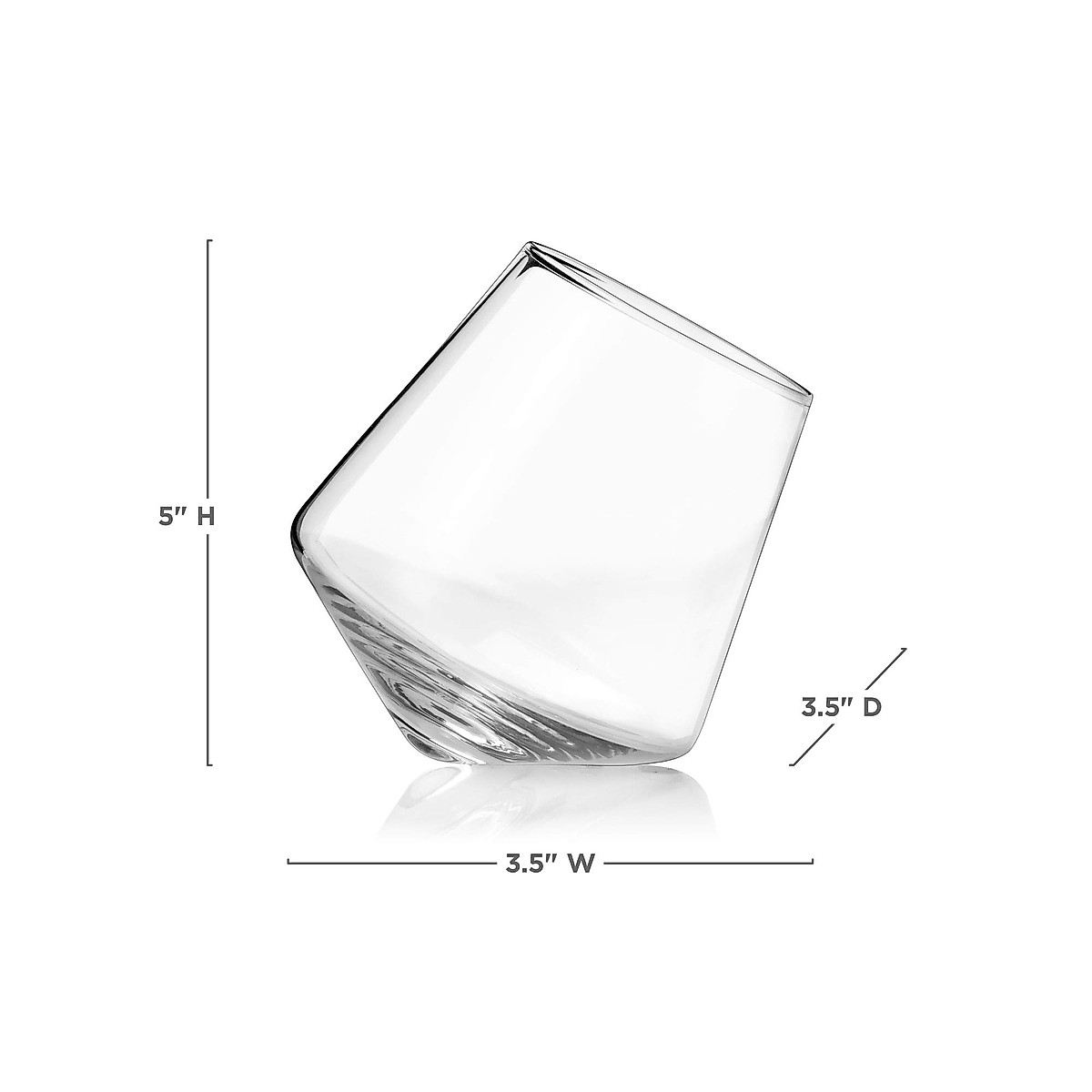 Viski Rolling Crystal Wine Glasses Set of 2, Premium Stemless Wine Glasses, for Wedding, Christmas, Birthday, or Housewarming Gift, Wine Glass Set, 12oz