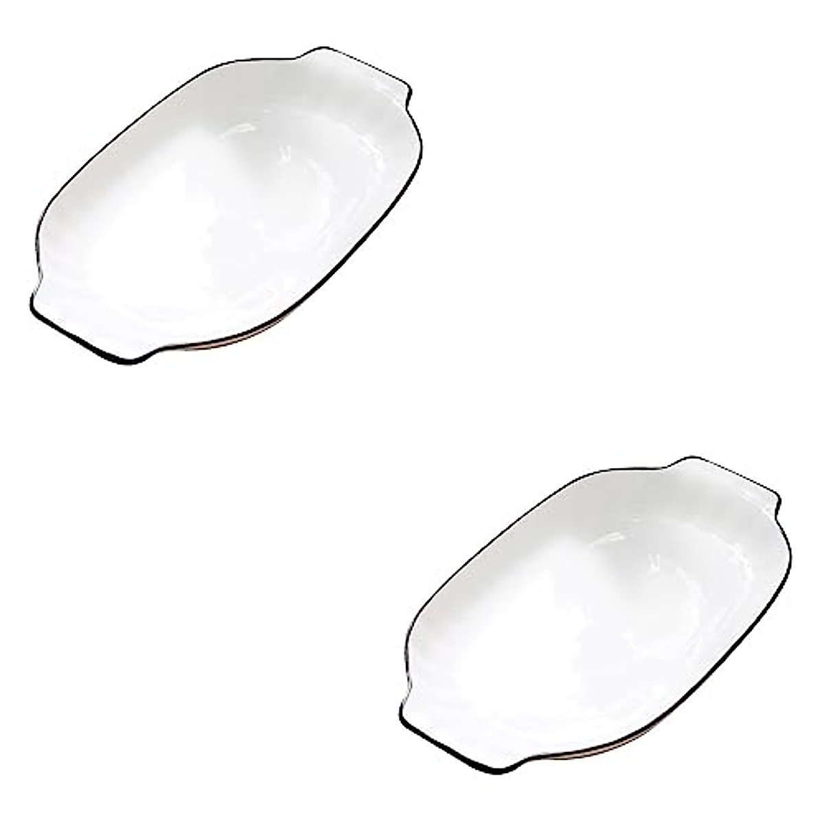Hemoton 2pcs Bread Cheese Bread Baking Pan Cake Baking Pans Ceramic Baking Dish Cooking Pan Broiler Pan for Oven Ceramic Bakeware Hotel Ceramic Bakeware Appetizer Ceramic Bowl Plate Salad