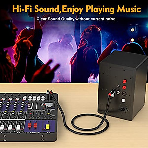 HOSONGIN Dual 1/4 inch TS to Dual 1/4 inch TS Stereo Interconnect Insert Cable, PVC Jacket Gold-Plated Plug Double Shielding Cable, 15 Feet