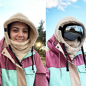 Shy Velvet Balaclava Wind-Resistant Winter Face Mask,Fleece Ski Mask for Men and Women,Warm Face Cover Hat Cap Scarf