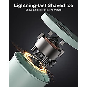 CROWNFUL Shaved Ice Machine Snow Cone Machine, 2 Ice Cups with Lids, Ice Shaver Machine for Snow Cones, Snowballs, Frozen Cocktails and More, Easy to DIY with Snow Cone Syrup at Home