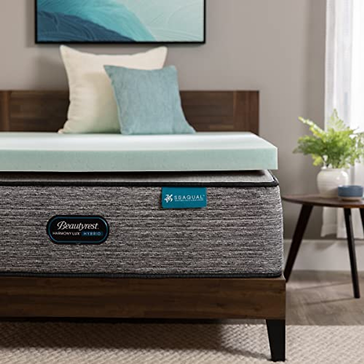 Beautyrest Thermagel Deluxe Cooling Pressure-Relieving Memory Foam Mattress Topper, King, 3-Inch, Blue