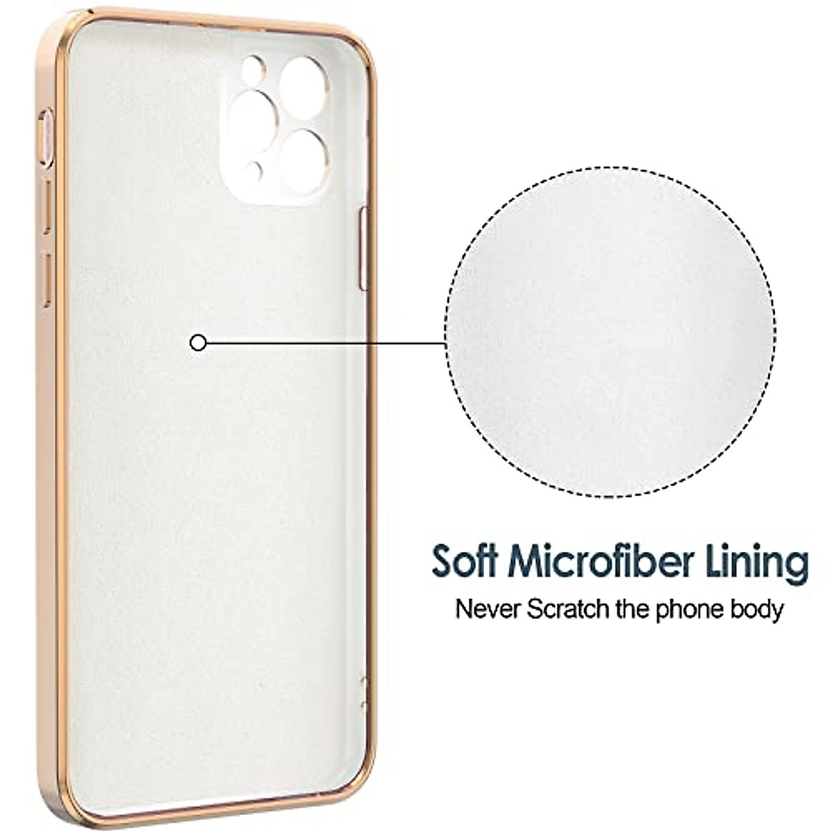 Hython Case for iPhone 11 Pro Max Case with Ring Stand, Plating Rose Gold Edge 360° Rotatable Ring Holder Magnetic Kickstand Cover, Slim Soft TPU Luxury Protective Phone Case, White