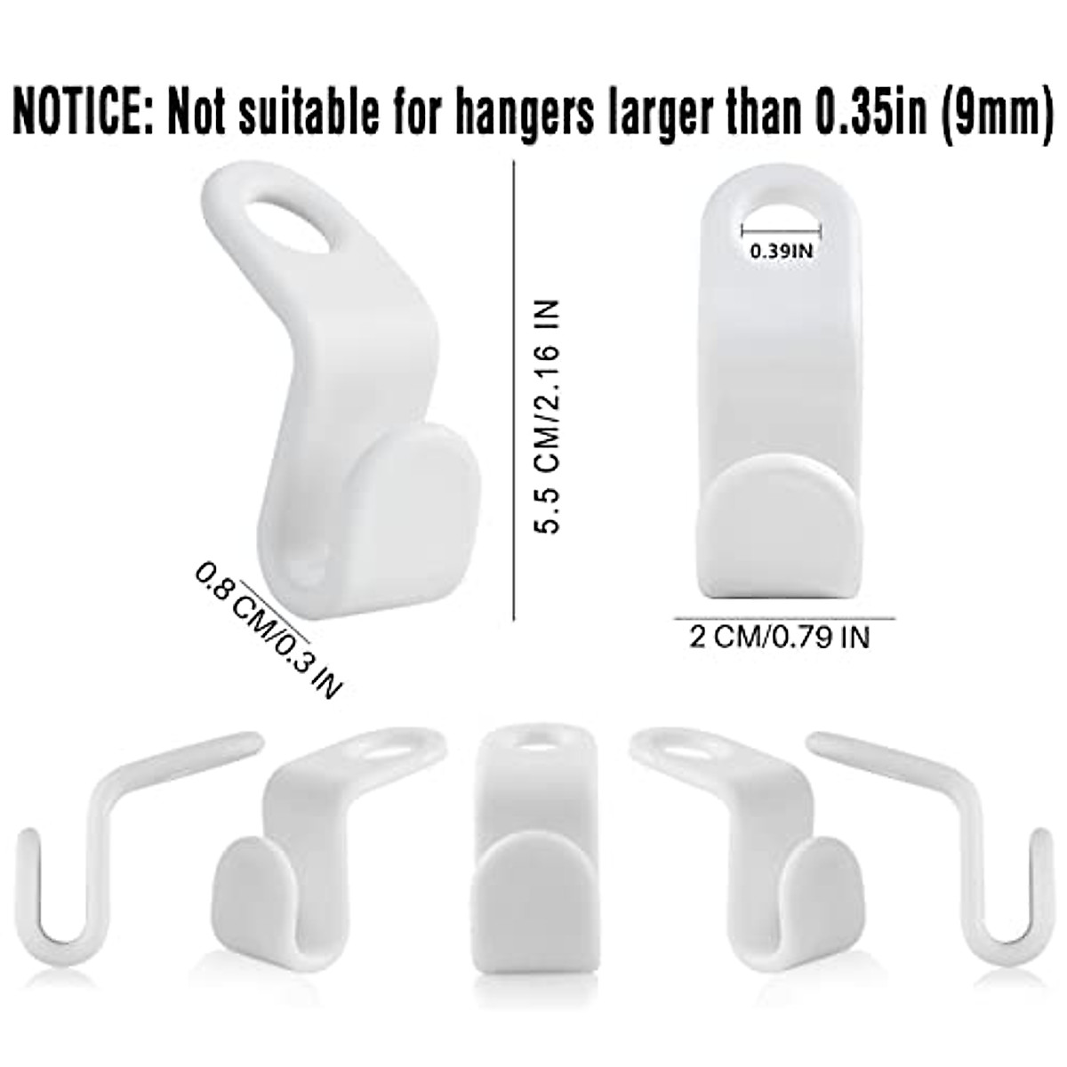 HOLLIHI 100 Pcs Clothes Hanger Connector Hooks,Plastic Cascading Hanger Hooks Extender Clips Connection Hooks,Space Saving Wardrobe Clothing Outfit Hangers Hooks for Organizer Closet Cabinet, 5 Colors