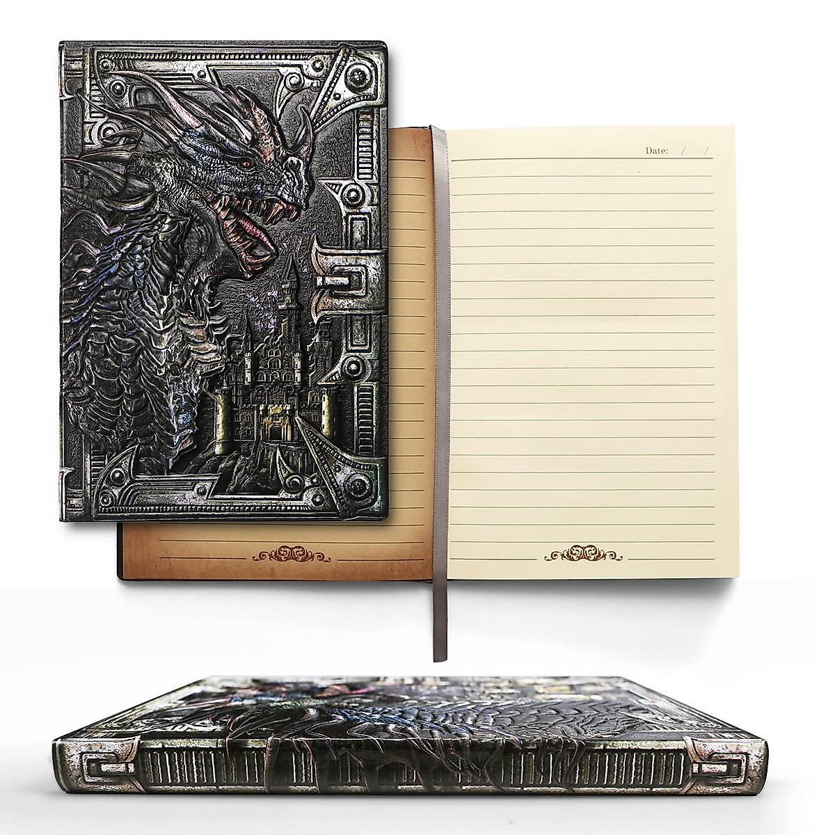 ZYWJUGE Dragon Journal Notebook, Dungeons and Dragons Gifts for Man & Women, DND Notebook Accessories, Journal for Writing, Diary Planner Travel Notebooks with Pen, A5