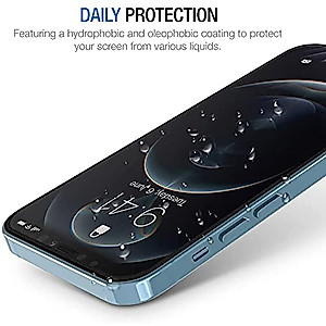 TETHYS Glass Screen Protector Compatible for iPhone 12 / iPhone 12 Pro 2020 6.1 Inch 3 Pack Case Friendly, Edge to Edge Coverage Tempered Glass, Guidance Frame Included