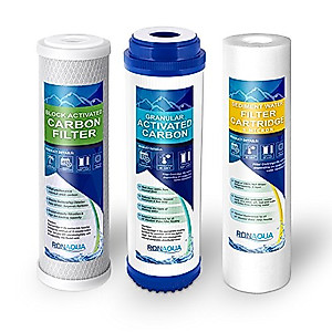 5 Stage Reverse Osmosis Filter Replacement Set, 5 Micron Sediment, Granular & Block Activated Carbon Filter Cartridges Well-Matched with WFPFC8002, P5, AP110