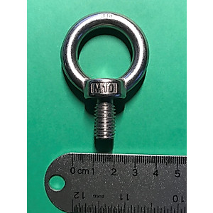 US STAINLESS 2 Pieces Stainless Steel 316 Lifting Eye Bolt 10mm M10 Marine Grade Pitch of 1.5