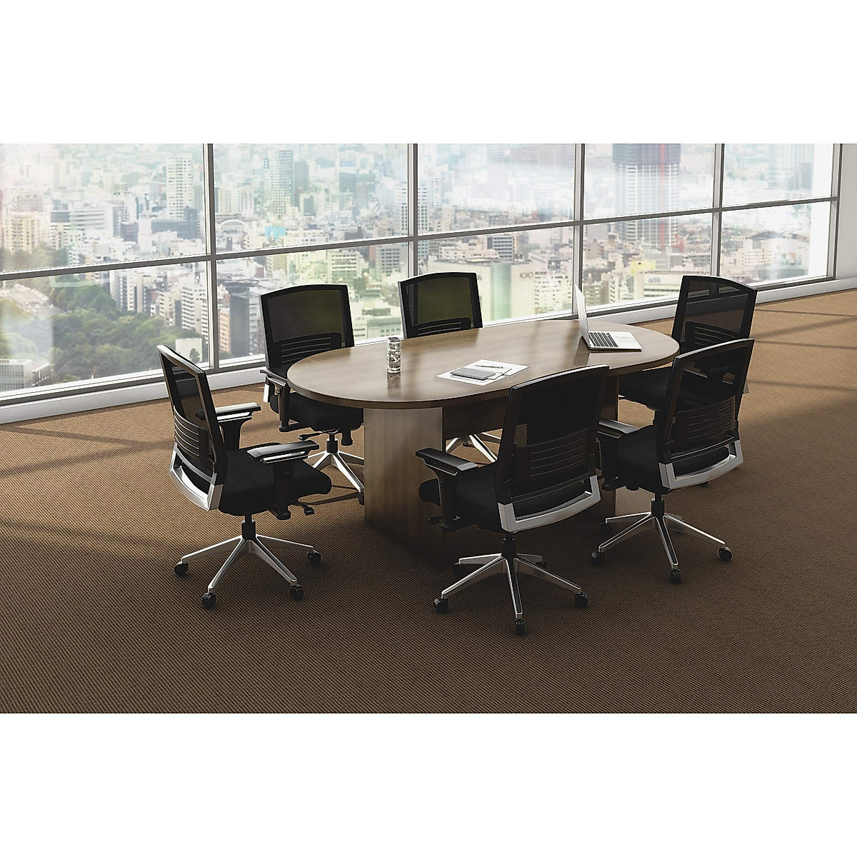 Lorell Essentials Conference Table, Walnut Laminate