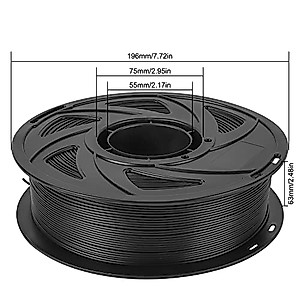 3D Printer Filaments, PLA Filament 1.75mm, 1kg(2.2lbs) Spool-Dimensional Accuracy +/- 0.02mm, Neatly Arranged No Bubbles, Compatible for Ender 3 Pro/Ender 3 V2/S1/CR-20/Voxelab Aquila C2, Silk Black
