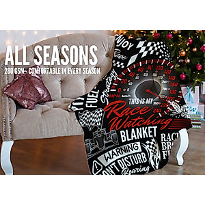 InnoBeta Car Racing Gifts, Cool Speed Racing Car Throw Blanket for Kids Boys 50"x65", Perfect for Sofa Bed Couch, Car Racing Quotes