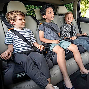 Chicco GoFit® ClearTex® Backless Booster Car Seat, Travel Booster Seat for Car, Portable Car Booster Seat for Children at Least 4 Years Old and 40-110 lbs. | Shadow/Black