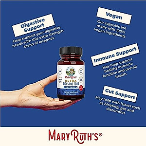 MaryRuth Organics Ultra Digestive Enzymes Capsules | Up to 2 Month Supply | Supplement for Gut Health Support | Digestion & Immune Support with Amylase | Lipase & Lactase | Vegan | 60 Count