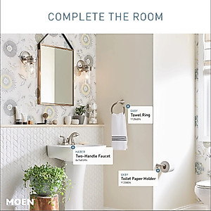 Moen Haber Spot Resist Brushed Nickel Two-Handle 4" Centerset Bathroom Faucet, 3-Hole Faucet, 84768SRN