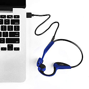 Vibez Bone Conduction Headphones Portable Open Ear Headset Wireless Bluetooth 5.0 Connectivity Sweat Resistant Sports Earphones with Microphone Volume Control for Running Hiking Driving Bicycling Blue