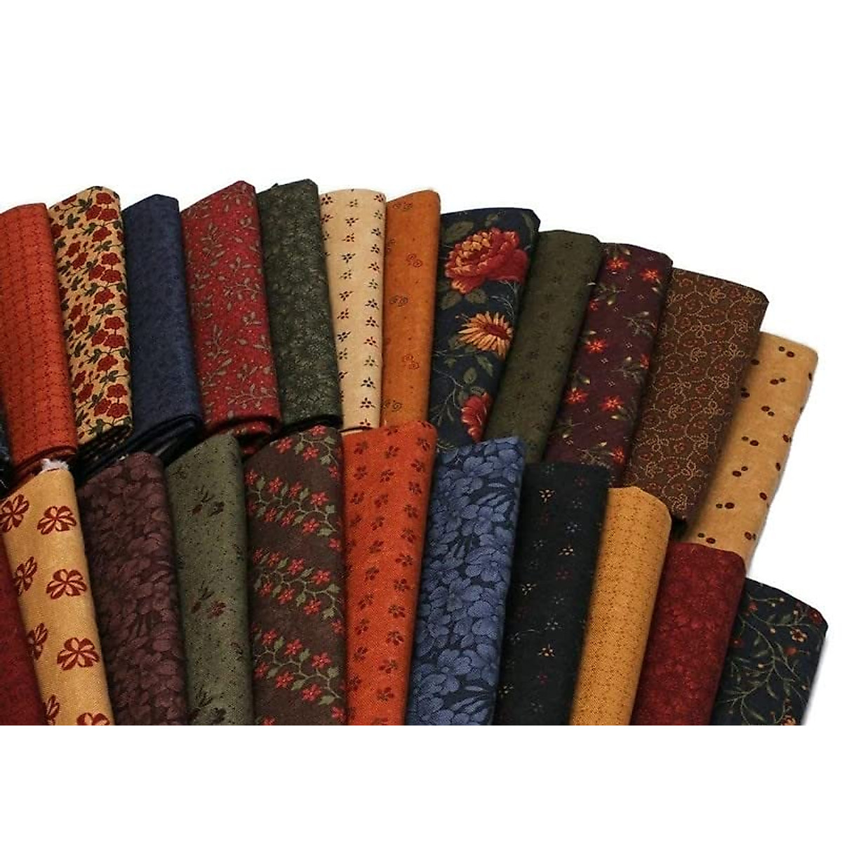 10 Fat Quarters - Kansas Troubles by Moda Fat Quarter Bundle Calico Floral Flowers Classic Reproduction Style Quality Quilters Assorted Cotton Fabrics M22805c