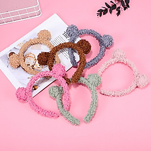 STOBOK Cute Headbands, 6pcs Bear Ears Headbands Makeup Headbands Costume Cute Fluffy Hair Hoops Hair Accessories Party Favor Headwear for Cosplay Supplies Bear Ears Hair Hoops