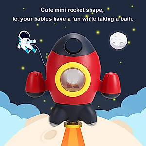 Elovien Bath Toys, Space Rocket Bath Toys for Toddlers 1-3, Spray Water Baby Bath Toys with Rotating Fountain, Shower Bathtub Toys for Toddlers Aged 18 Months 2 3 4 5 Years Old Kids Boys Girls