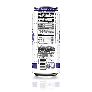Hiball Clean Energy Seltzer Water, Caffeinated Sparkling Water Made with Vitamin B12 and Vitamin B6, Sugar Free 16 Fl Oz (Pack of 8), Blackberry
